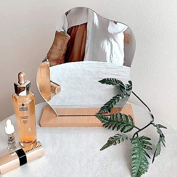 Accents | Irregular Shaped Aesthetic Vanity Mirror Frameless Wooden ...